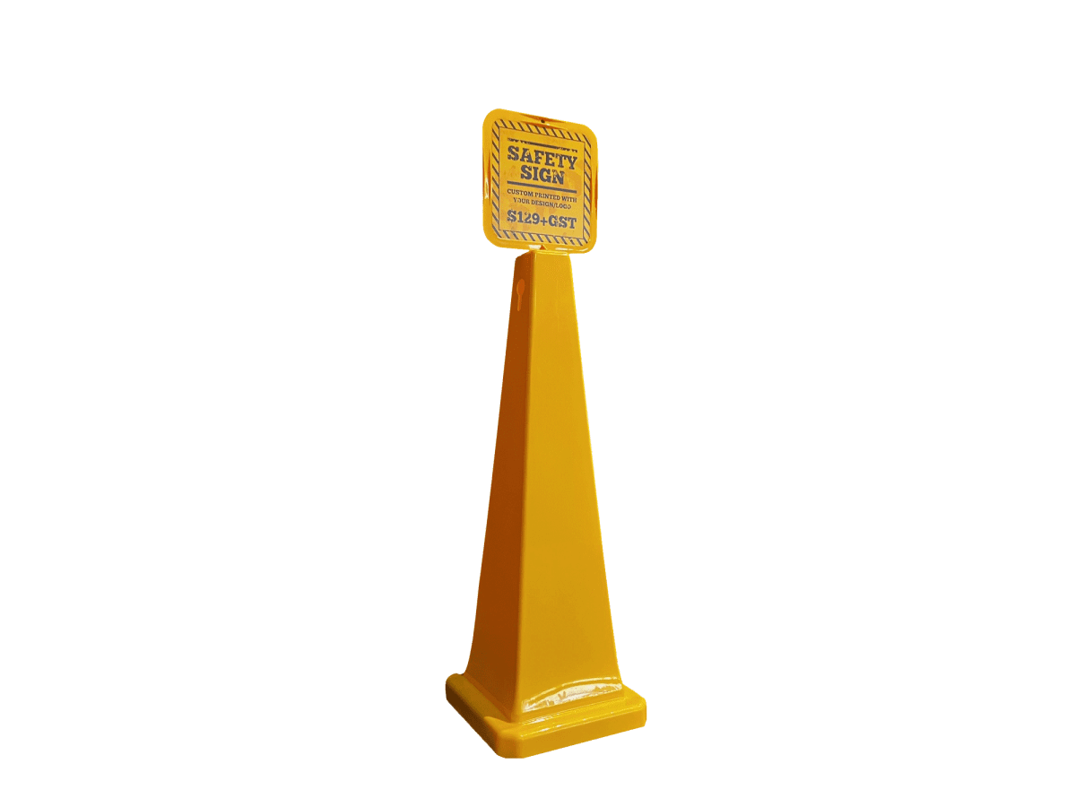 Tall Yellow Safety Sign - Signwriting.co.nz
